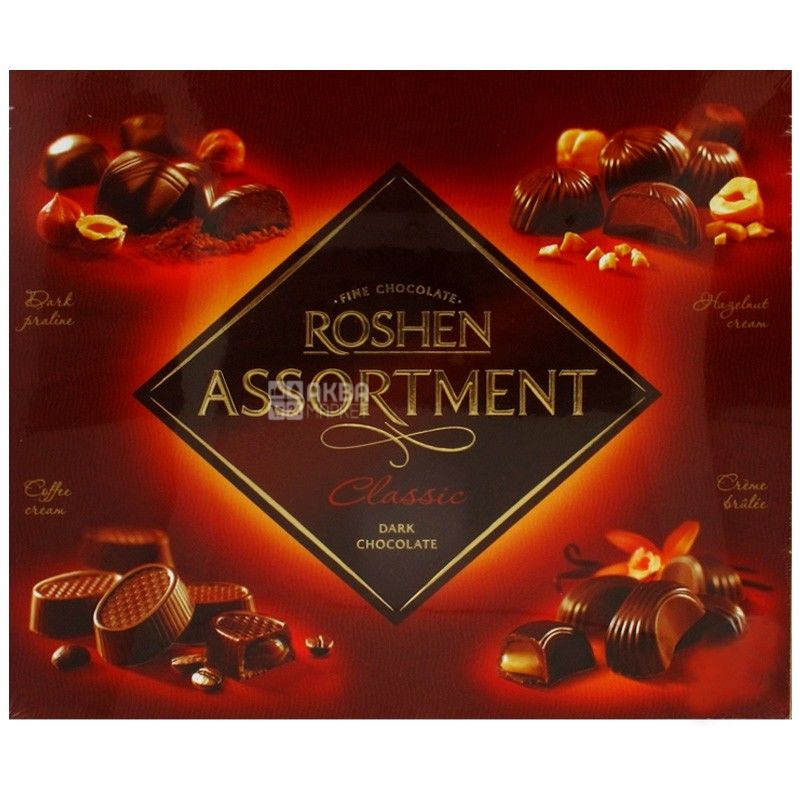 Roshen, 154 г, конфеты, в черном шоколаде, Assortment Classic - купить ...