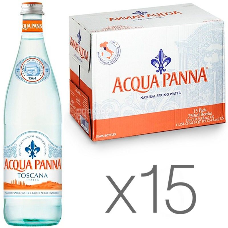 Acqua Panna, 0,75 л, Упаковка 15 шт., Аква Панна, Вода минеральная ...