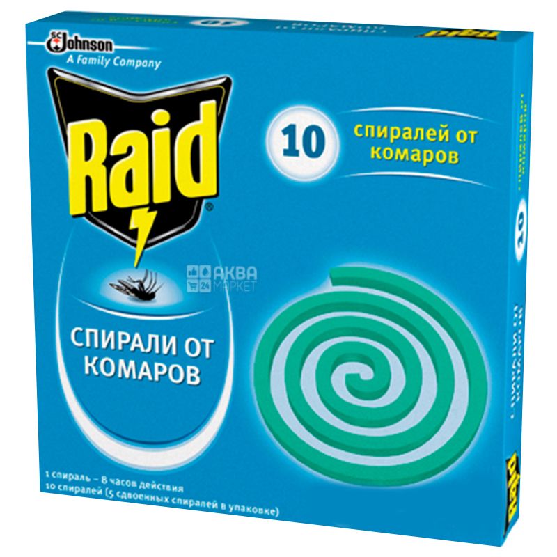 Raid, 10 pcs., Mosquito coils, cardboard
