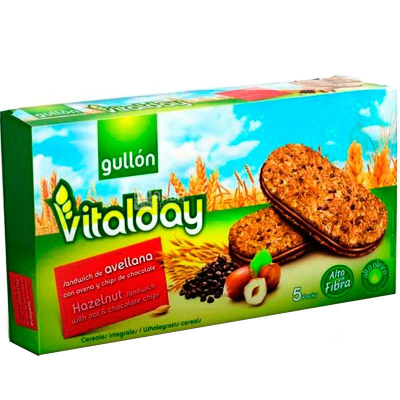 Gullon Vitalday Hazelnut Sandwich, 220 г, Гуллон Виталдей Сэндвич с ...