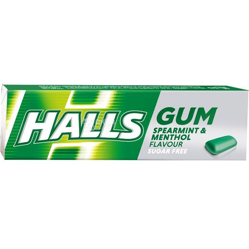Buy Halls, 14 g, Chewing Gum, Mint and Menthol, Sugar Free with ...