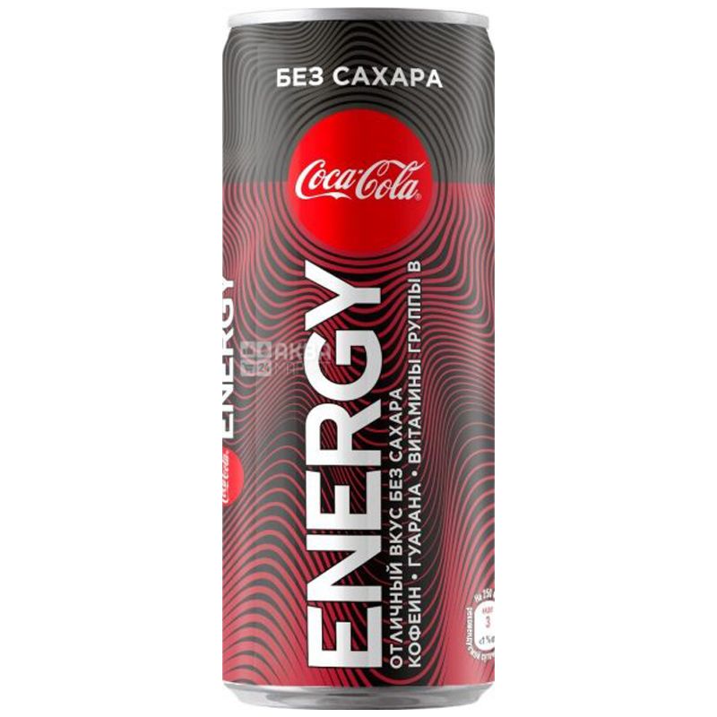 Coca-Cola, Zero Energy, 0,25 л, Кока-кола Зеро, Напій енергетичний ...
