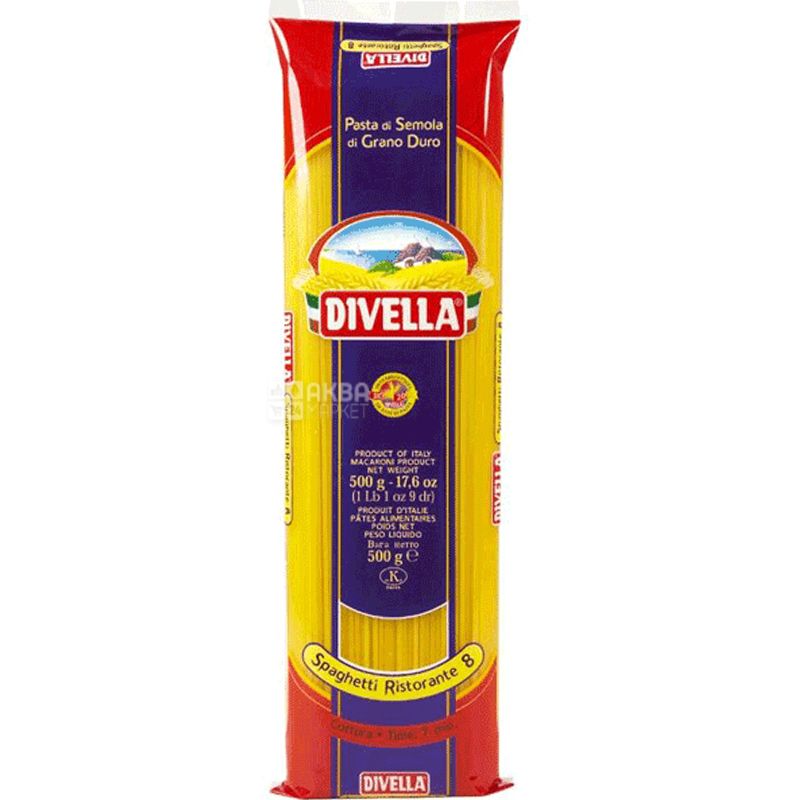 Divella Spaghetti Ristorante №8, 500 г, Макароны Дивелла Ристоранте ...