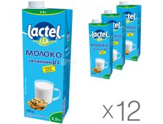Lactel, Упаковка 12 шт. по 0,95 л, Молоко ультрапастеризоване, з ...