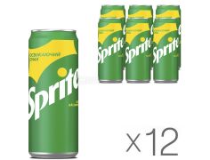 Sprite, Упаковка 12 шт. по 0,33 л, Спрайт, Вода сладкая, со вкусом ...